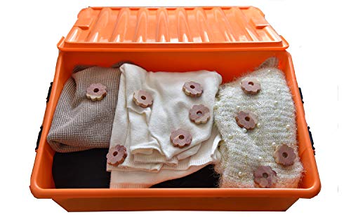Wahdawn Natural Aromatic Cedar Blocks for Clothes Storage (30 Cedar Rings 5 Sachets, Cedarwood)