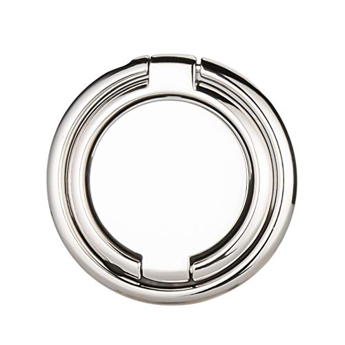 NC Extended Cell Phone Ring Holder Stand, Universal Metal Phone Grip Talk Finger Ring Kickstand Round Support for Magnetic Car Mount Compatible with Smartphone iPhone iPad (Silver)