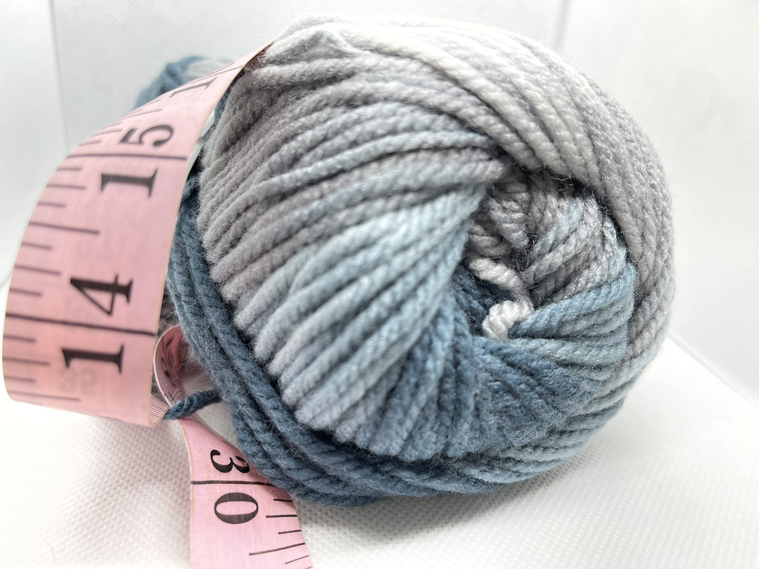Magic Worsted Yarn - Grey, Slate, Blue Self-Striping Acrylic, Worsted Weight 202 Yards (185 Meters) 3.53 Ounces (100 Grams)