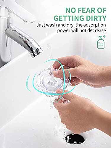 ZBYOMI Suction Cup Hooks, Reusable Vacuum Suction Cup Hooks, Punch-Avoided Suction Hooks- Powerful Waterproof Shower Hooks for Bathroom，Kitchen，Glass Door use