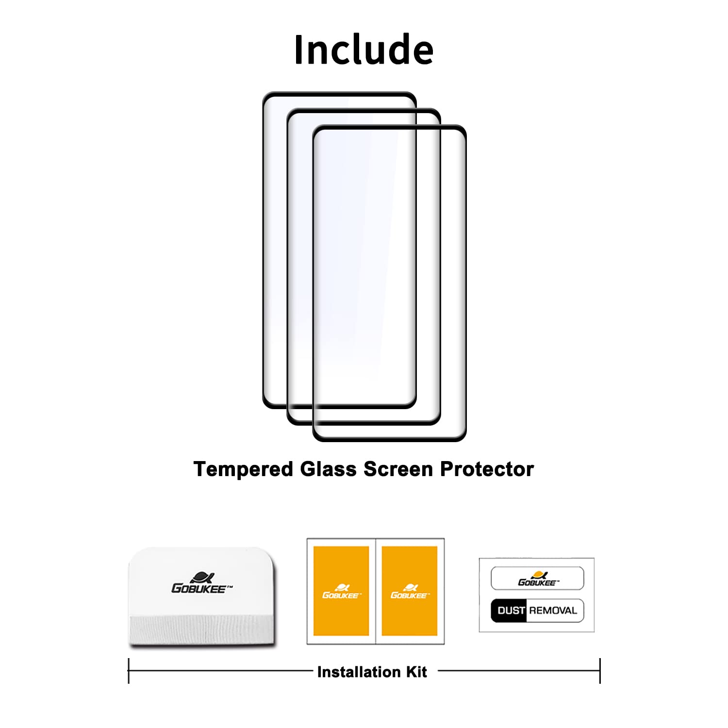 GOBUKEE [3 pack] Compatible with Full Coverage Tempered Glass X 3 Oneplus 11 5G 2023, 3D Glass, HD Clear, Bubble Free, Anti-Shock, Case Friendly, Full Cover [9H Hardness]