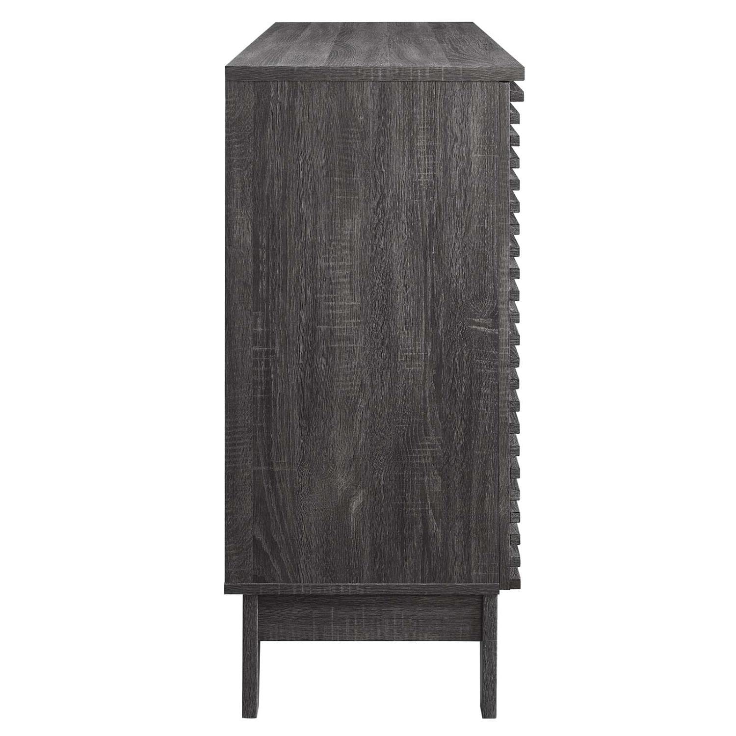 Modway Render Mid-Century Modern Wine Bar Cabinet in Charcoal 17 x 46 x 37