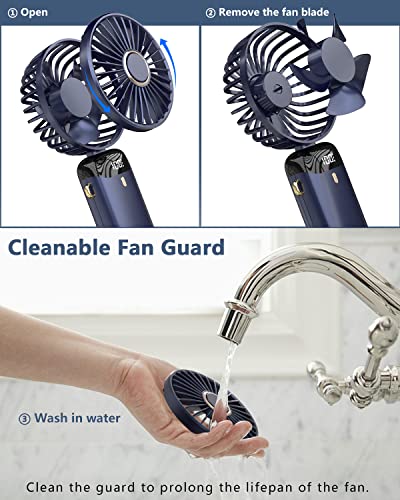 JANREAY Mini Handheld Fan, USB Desk Fan, Small Personal Portable Table Fan 5 Speed with USB Rechargeable Battery Operated Cooling Folding Electric Fan for Travel Office Room Household (Blue)…