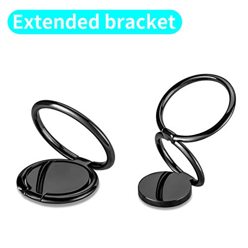 NC Extended Cell Phone Ring Holder Stand, Universal Metal Phone Grip Talk Finger Ring Kickstand Round Support for Magnetic Car Mount Compatible with Smartphone iPhone iPad (Silver)