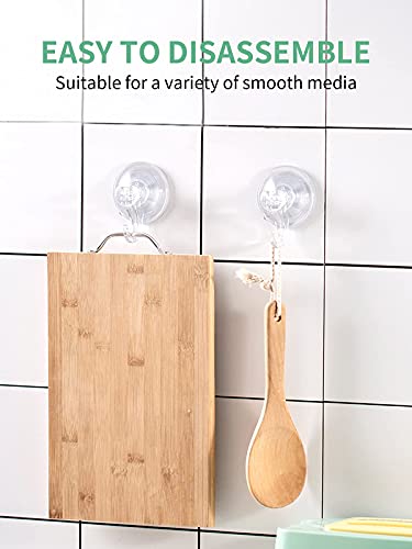 ZBYOMI Suction Cup Hooks, Reusable Vacuum Suction Cup Hooks, Punch-Avoided Suction Hooks- Powerful Waterproof Shower Hooks for Bathroom，Kitchen，Glass Door use