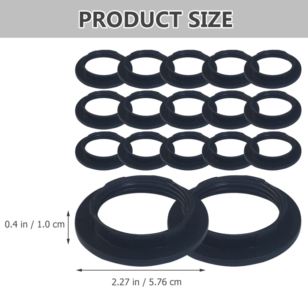 Beaupretty 50pcs E27 Lamp Fixed Ring Lamp Shade Collar Ring Lock Socket Replacement Adapter Ring Retaining Rings for Light Fixture Lamp Socket Retainer Ring Light Socket Ring Lamp Head Lamps