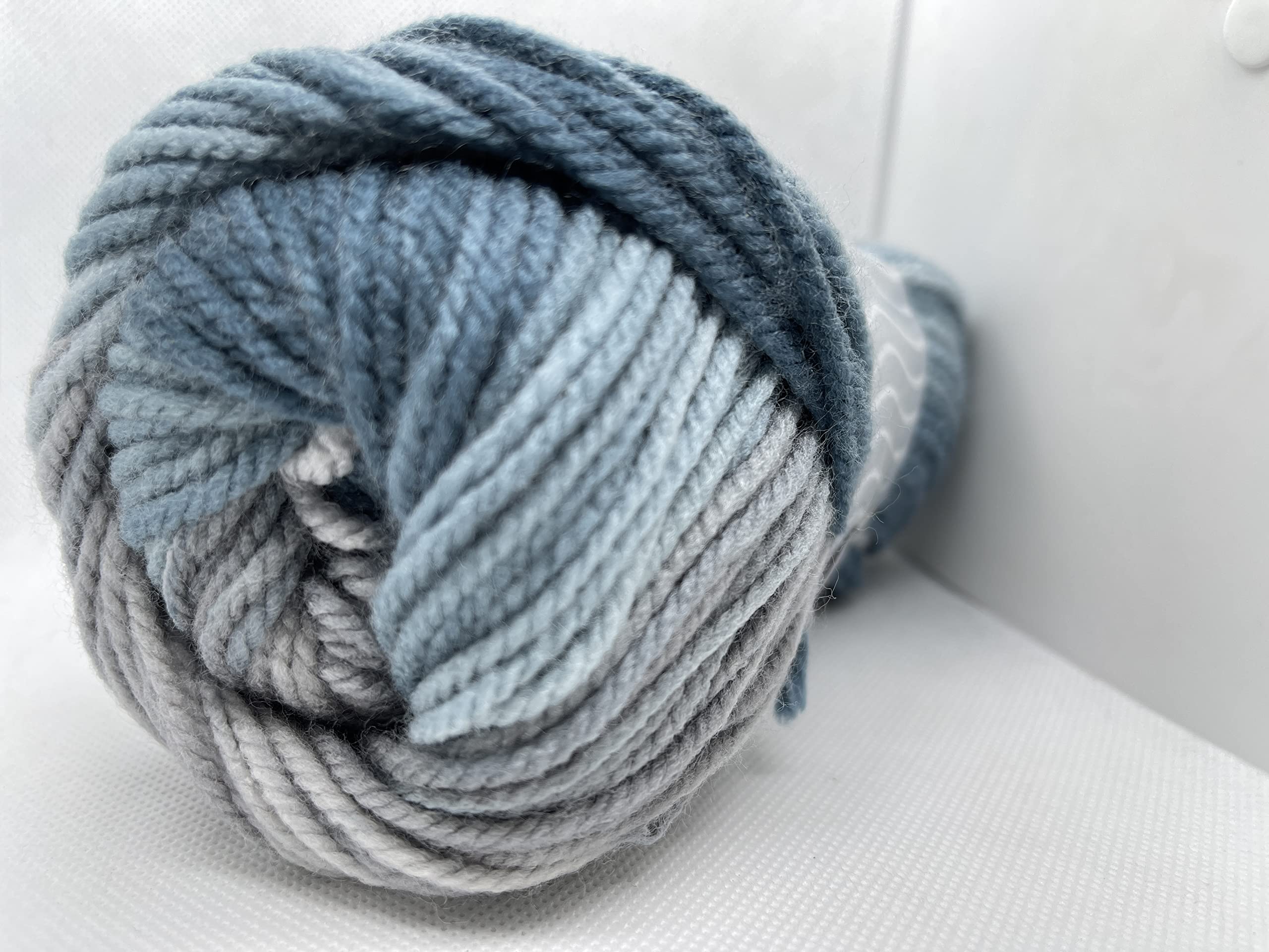 Magic Worsted Yarn - Grey, Slate, Blue Self-Striping Acrylic, Worsted Weight 202 Yards (185 Meters) 3.53 Ounces (100 Grams)