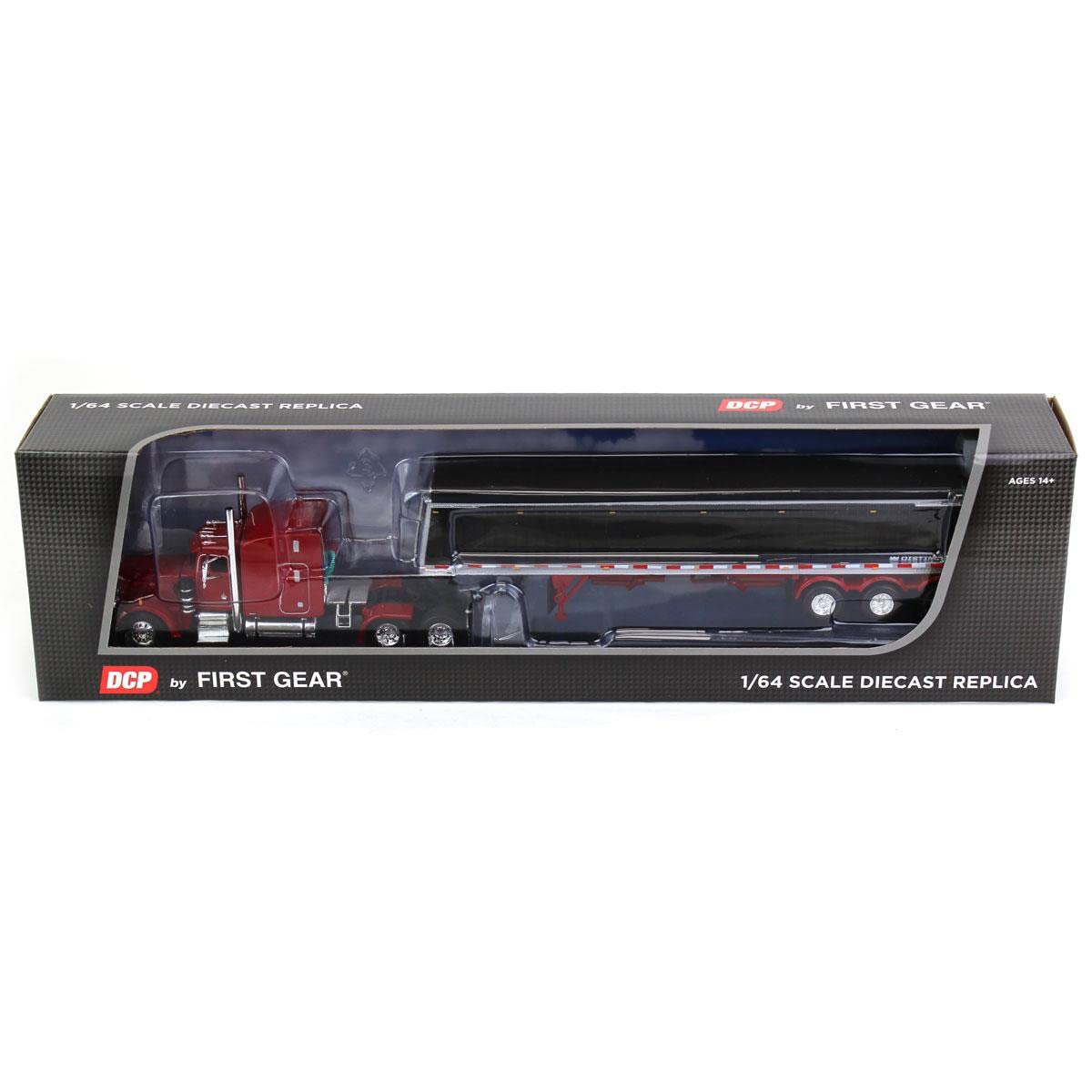 DCP 1/64 Red Peterbilt 359 w/ 63" Flattop Sleeper & 53' Wilson Roadbrute Flatbed Trailer 60-1539