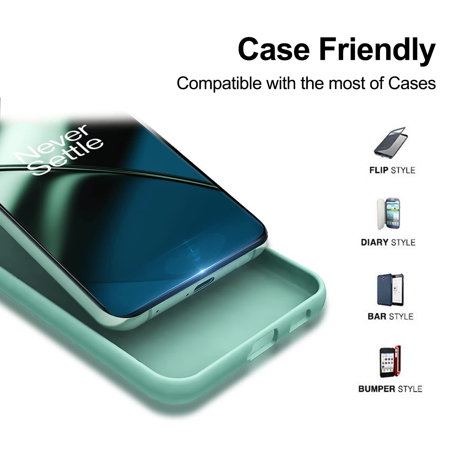 GOBUKEE [3 pack] Compatible with Full Coverage Tempered Glass X 3 Oneplus 11 5G 2023, 3D Glass, HD Clear, Bubble Free, Anti-Shock, Case Friendly, Full Cover [9H Hardness]