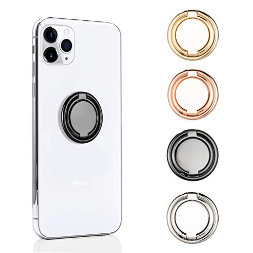 NC Extended Cell Phone Ring Holder Stand, Universal Metal Phone Grip Talk Finger Ring Kickstand Round Support for Magnetic Car Mount Compatible with Smartphone iPhone iPad (Silver)