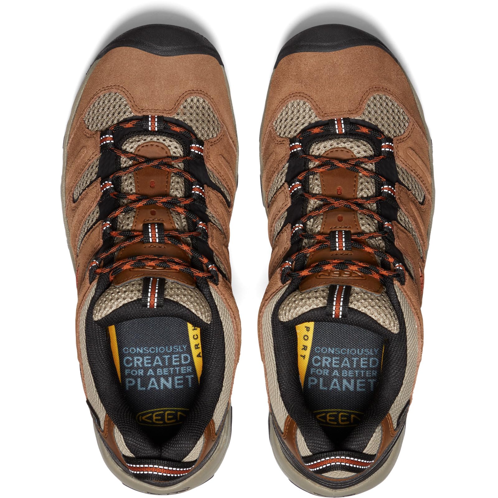 KEEN Men's Headout Low Height Waterproof All Terrain Hiking Shoes, Bison/Fossil Orange, 11
