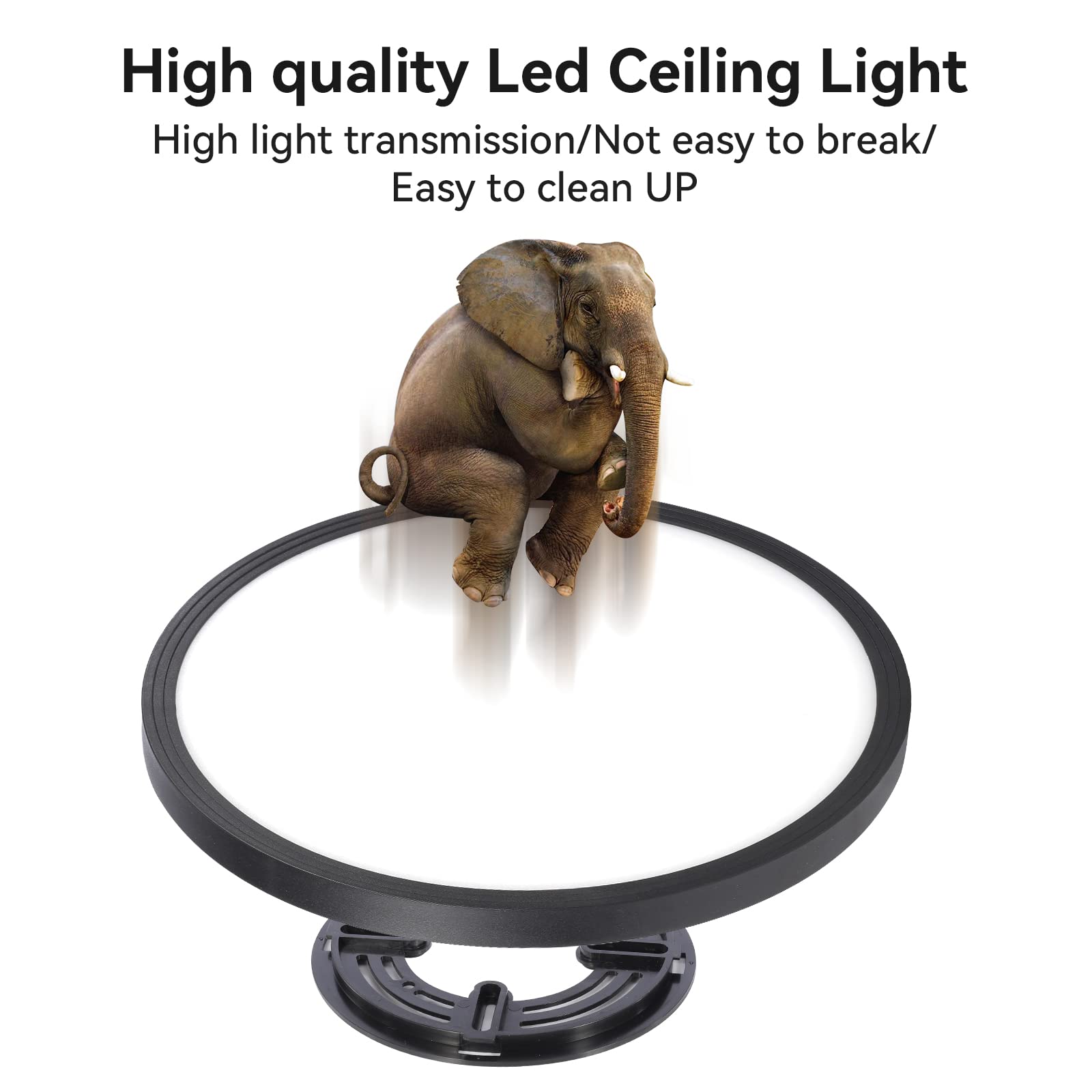 RGZZUP 28W LED Flush Mount Ceiling Light, Shell 3 Color Changeable (3000K/4000K/6000K),120V Slim Surface Mount Ceiling Light Lighting Fixture for Kitchen Bedroom Living Room (Black-4 Pack)