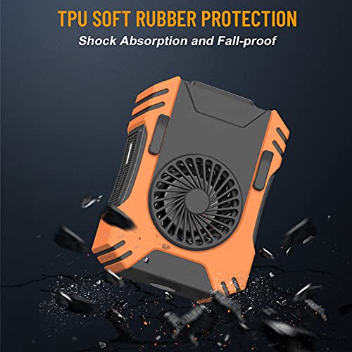 beheart Waist Clip Fan, Personal Cooling Necklace Fan, 3 Speed 5000mAh Power Bank and Spotlight
