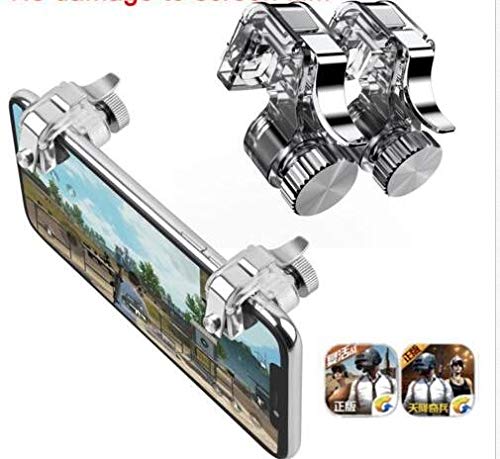 Ueohitsct Phone Mobile Game Trigger Fire Button Handle for L1R1 Shooter Controller PUBG US, Silver, Medium