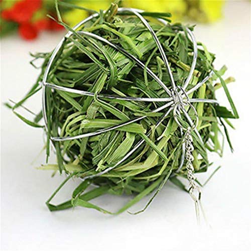 NEISHUI Stainless Steel Ball for Plating Pet Hay Manger Food Ball Rabbit Hamster Grass Rack(Not Including hay)