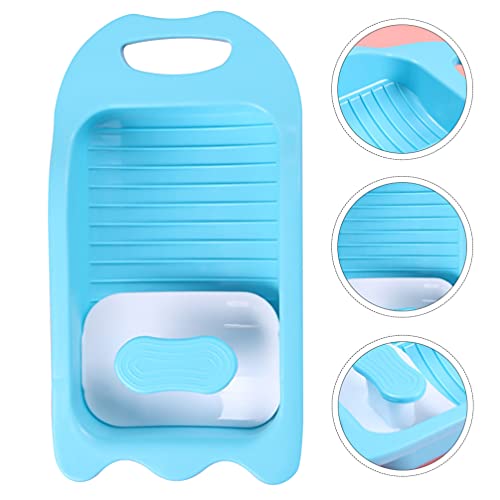 DOITOOL Washboard Basin for Hand Washing Clothes, Mini Hand Wash Board Non-slip Plastic Washing Board Washtub Cleaning Basin