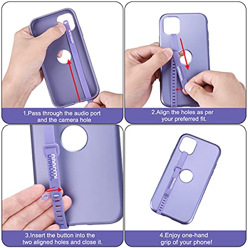 Dracool 2 PCS Silicone Phone Strap Cell Phone Grip Loop Elastic Stretching Band Hand Finger Holder Secure Slim Universal for Galaxy & iPhone Case Most Smart Phone Cases - Transparent