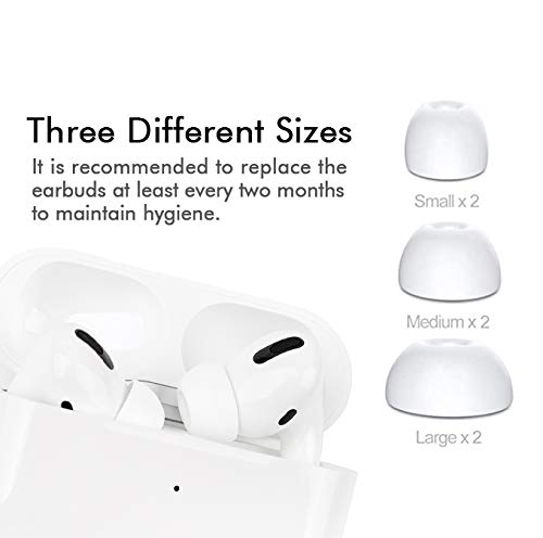Light Harmonic Silicone Hybrid Ear Tips | Replacement Buds for Airpod Pro | Provides Great Seal & Sound Isolation | Enhanced Audio Performance |Comfortable | 3 Pairs (Small, Medium, Large)