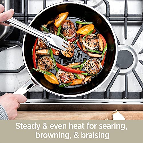All-Clad FUSIONTEC Natural Ceramic with Steel Core Universal Pan, 4.5 quart, Onyx