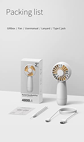 NO Mini Handheld Fan, USB Desk Small Personal Portable Stroller Fan with 4800mAh Rechargeable Battery, Cute Pocket Design Electric Fan 8-25H Working Hours for Travel Office Outdoor Summer Gift(PINK)