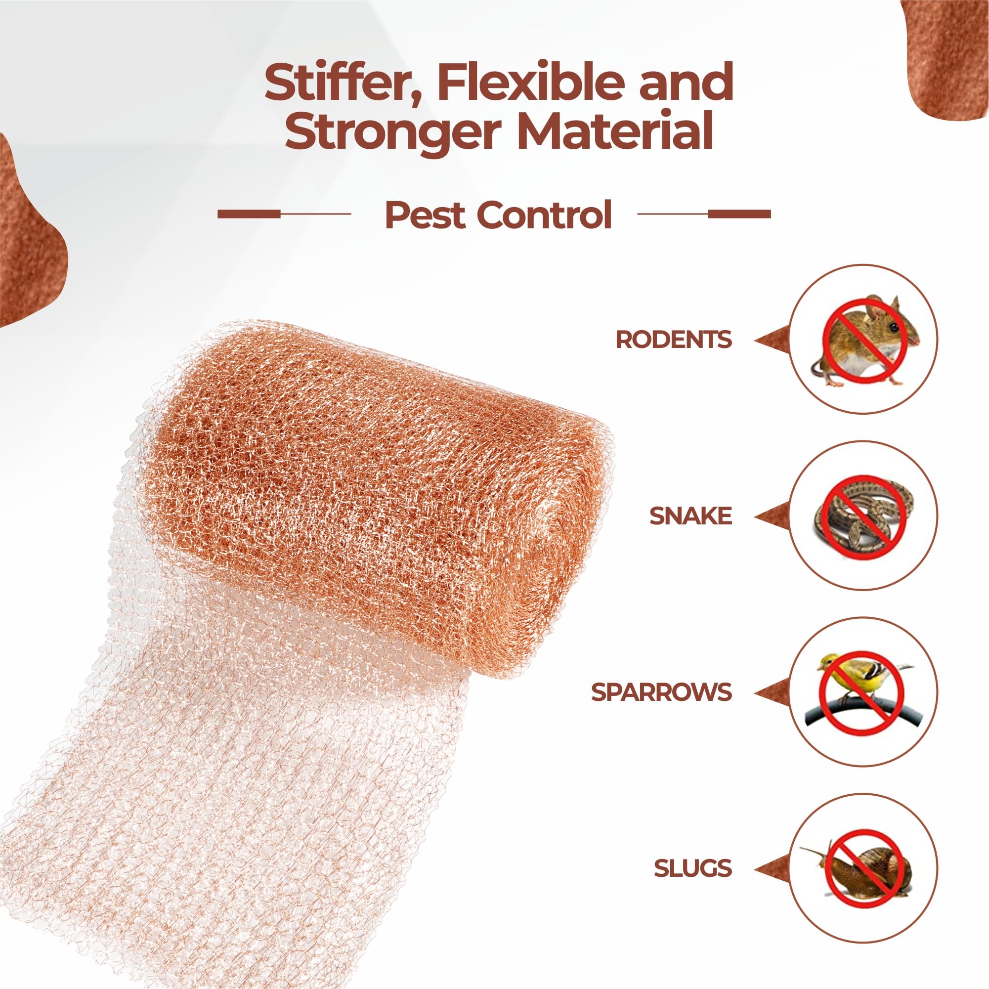 Californistan Copper Mesh Rodent Control, 5in x 32ft- Rustproof Copper Mesh Roll for Rodent, Bat & Snail - Perfect for Hole Blocking, Gardening & Sealing Water Opening - Plus Special Bonus Scissor