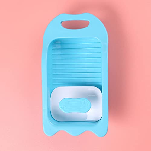 DOITOOL Washboard Basin for Hand Washing Clothes, Mini Hand Wash Board Non-slip Plastic Washing Board Washtub Cleaning Basin