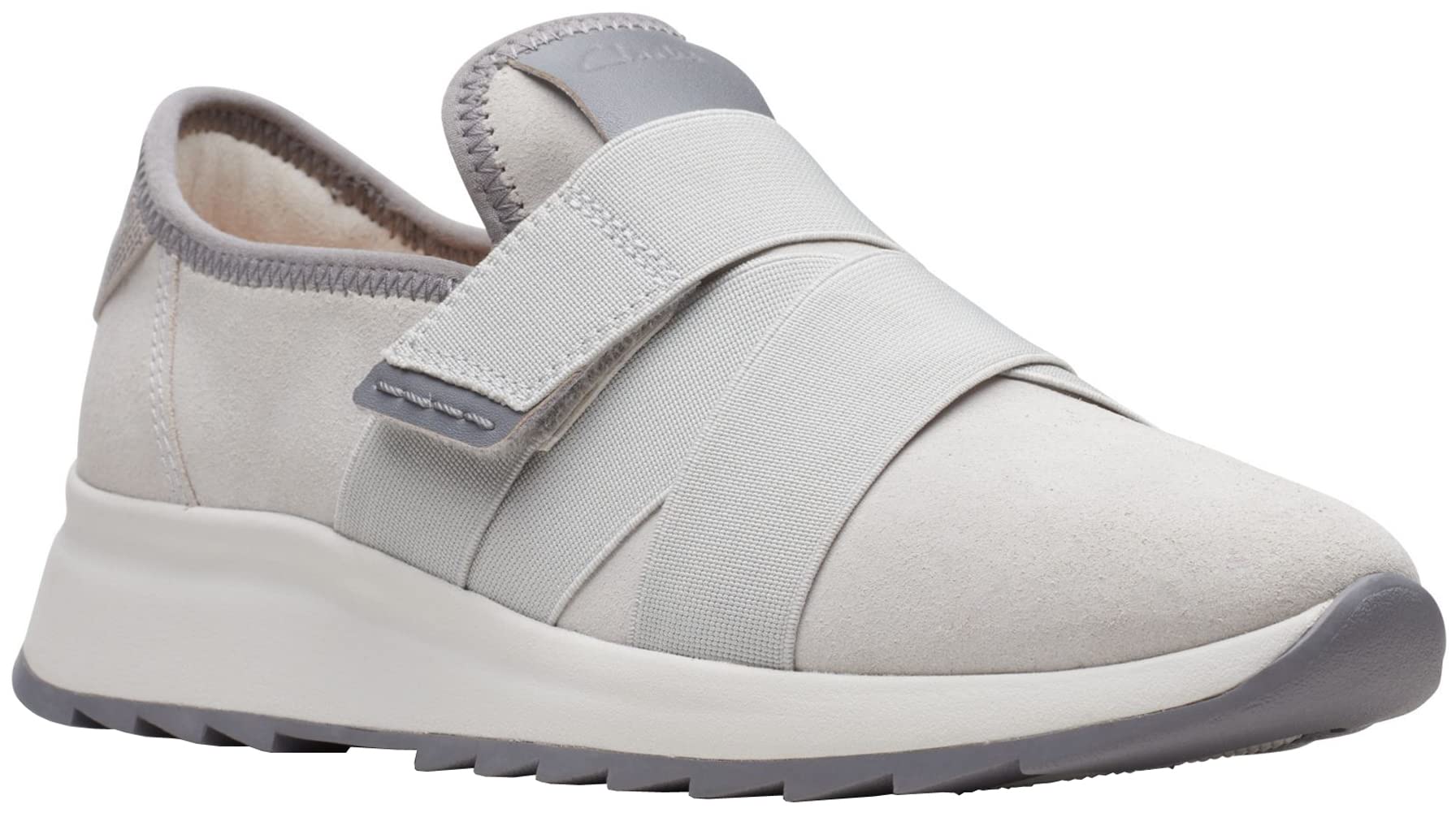 Clarks Women's Dash Lite Strap Sneaker, Light Grey Combi, 7.5