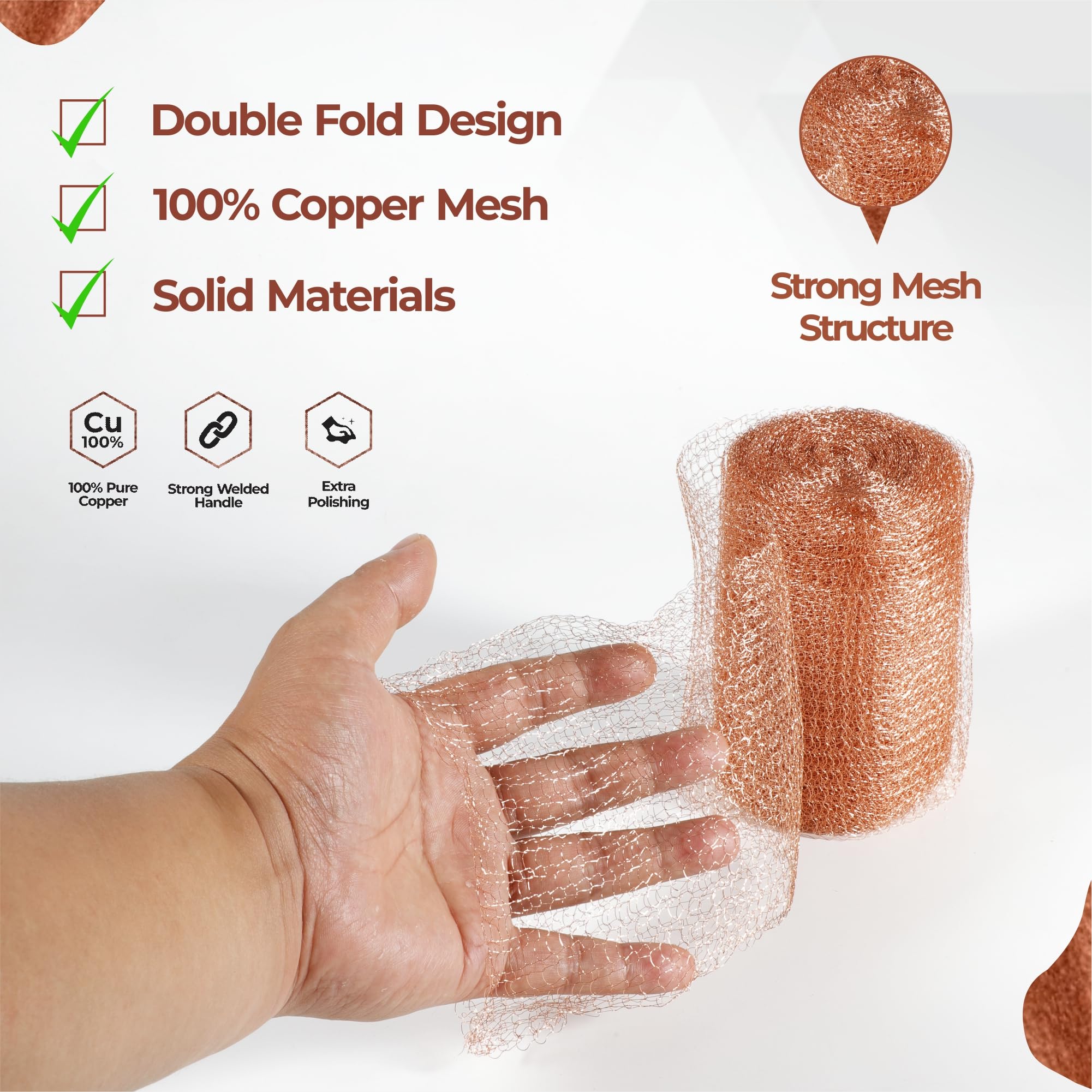 Californistan Copper Mesh Rodent Control, 5in x 32ft- Rustproof Copper Mesh Roll for Rodent, Bat & Snail - Perfect for Hole Blocking, Gardening & Sealing Water Opening - Plus Special Bonus Scissor