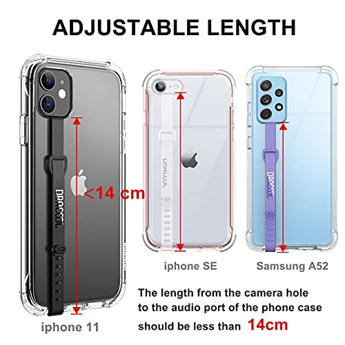 Dracool 2 PCS Silicone Phone Strap Cell Phone Grip Loop Elastic Stretching Band Hand Finger Holder Secure Slim Universal for Galaxy & iPhone Case Most Smart Phone Cases - Transparent