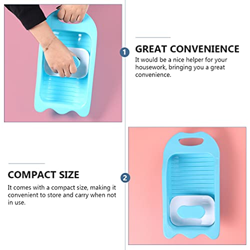 DOITOOL Washboard Basin for Hand Washing Clothes, Mini Hand Wash Board Non-slip Plastic Washing Board Washtub Cleaning Basin