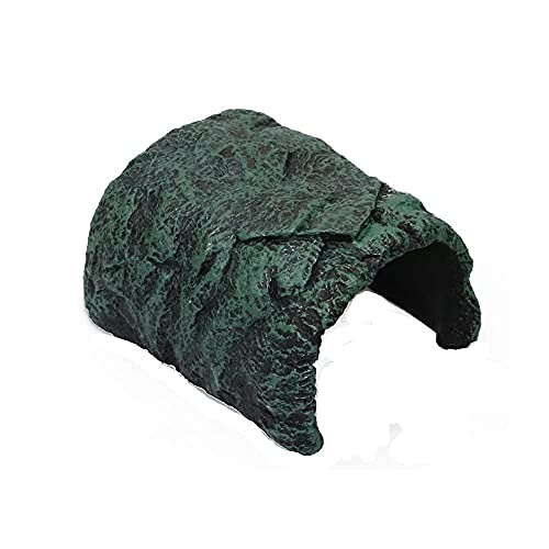 Reptile Rock Hideout Reptile Rock Hide Cave, Aquarium Habitat Décor Rock Tortoise Hideout for Reptiles, Small Lizards, Turtles,Bearded Dragon Tortoise, Amphibians, Fish (N17)