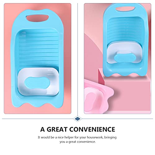 DOITOOL Washboard Basin for Hand Washing Clothes, Mini Hand Wash Board Non-slip Plastic Washing Board Washtub Cleaning Basin