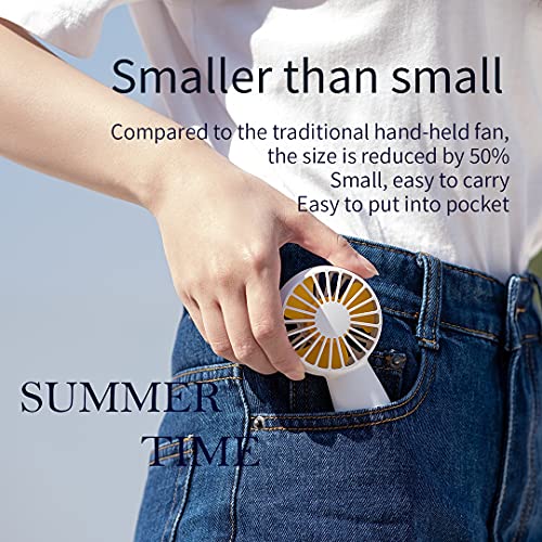 NO Mini Handheld Fan, USB Desk Small Personal Portable Stroller Fan with 4800mAh Rechargeable Battery, Cute Pocket Design Electric Fan 8-25H Working Hours for Travel Office Outdoor Summer Gift(PINK)