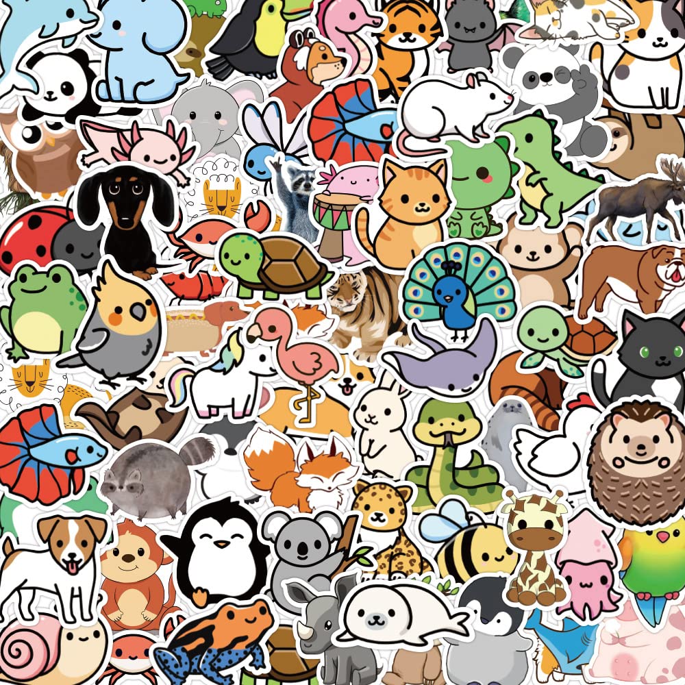 300Pcs Cute Animal Stickers for Kids, Kawaii Stuff Water Bottle Stickers Pack Vinyl Waterproof Vsco Laptop Skateboard Stickers Aesthetic Computer Phone Stickers for Kids Teens Girls
