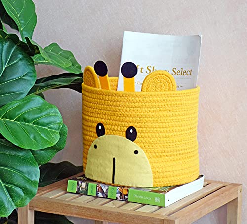 T&T Homewares Small Giraffe Baskets for Baby Diaper Organizer, Nursery Storage, Nursery Room Decor, Kids Room Organizer, Cat Dog Toy Storage