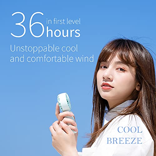 NO Mini Handheld Fan, USB Desk Small Personal Portable Stroller Fan with 4800mAh Rechargeable Battery, Cute Pocket Design Electric Fan 8-25H Working Hours for Travel Office Outdoor Summer Gift(PINK)
