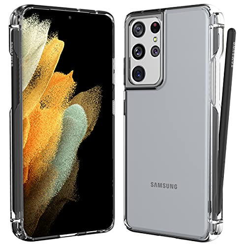 araree FLEXIELD Pen Convenient S-Pen Slot Clear Transparent Flexible Cover Compatible with Samsung Galaxy S21 Ultra Flexible Full Protective Case