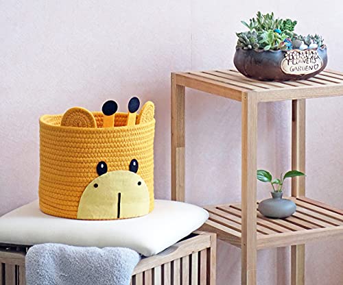 T&T Homewares Small Giraffe Baskets for Baby Diaper Organizer, Nursery Storage, Nursery Room Decor, Kids Room Organizer, Cat Dog Toy Storage