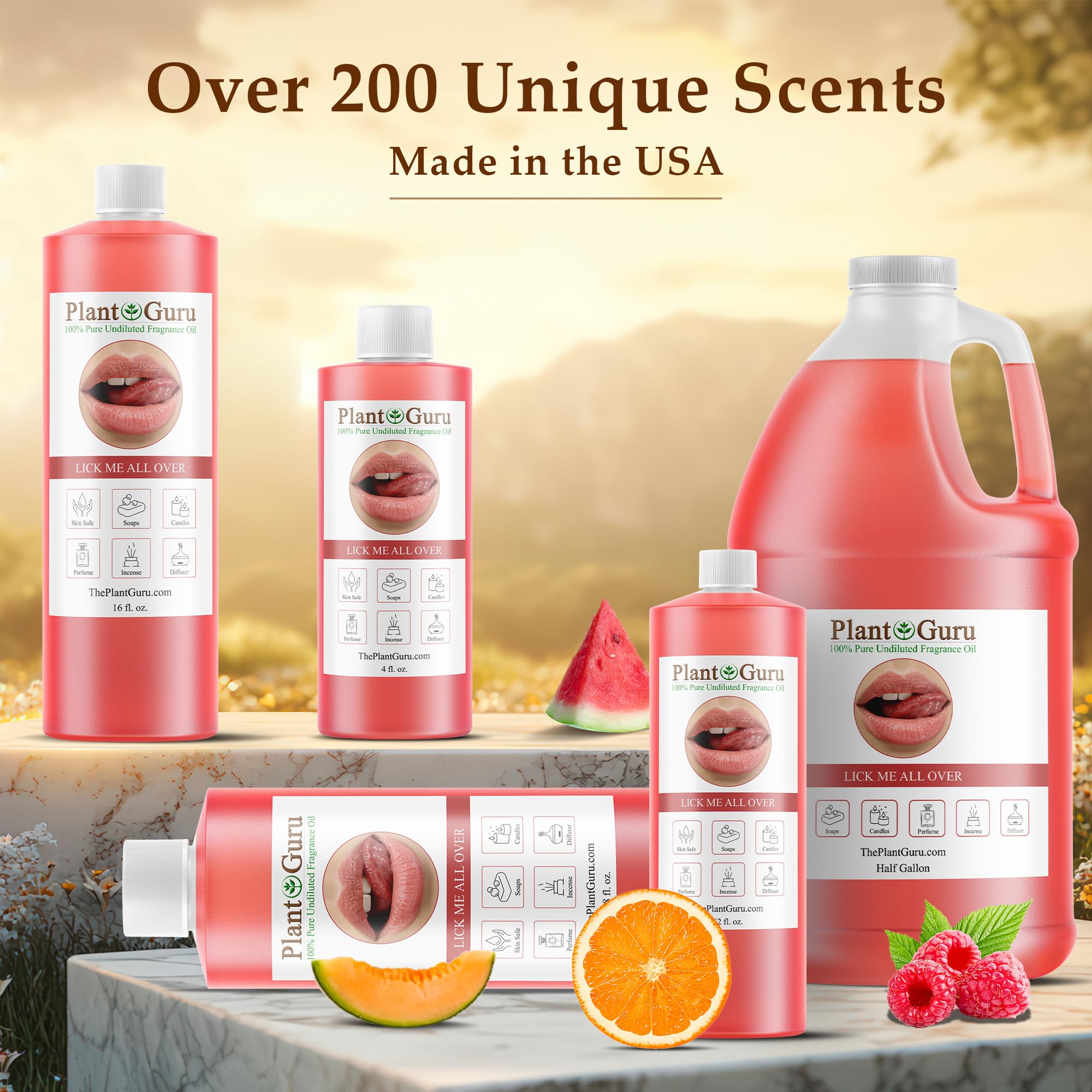 Lick Me All Over Fragrance Oil 4 fl. oz. Scented Oil for DIY Soap Making, Candles, Bath Bombs, Body Butters. Used in Aromatherapy Diffusers, Burners and Warmers. Great Addition to Lotions and Creams.