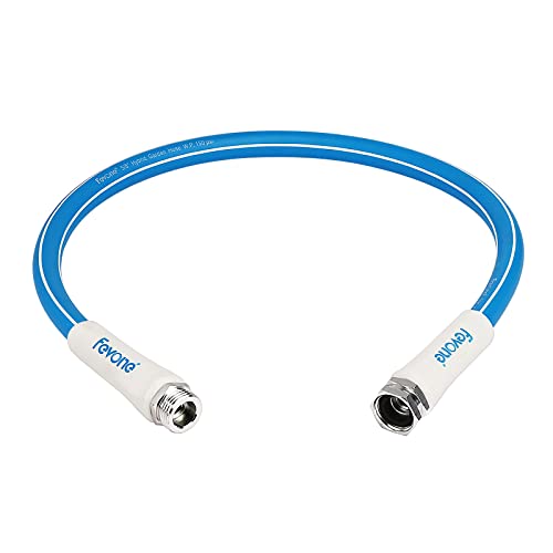 Fevone Leader Hose 3 ft Lead in Short Hose 5/8 Heavy Duty Flexible Drinking Water Hose, Garden hose Extender/Hose Reel Connector, 3/4 Solid Fittings