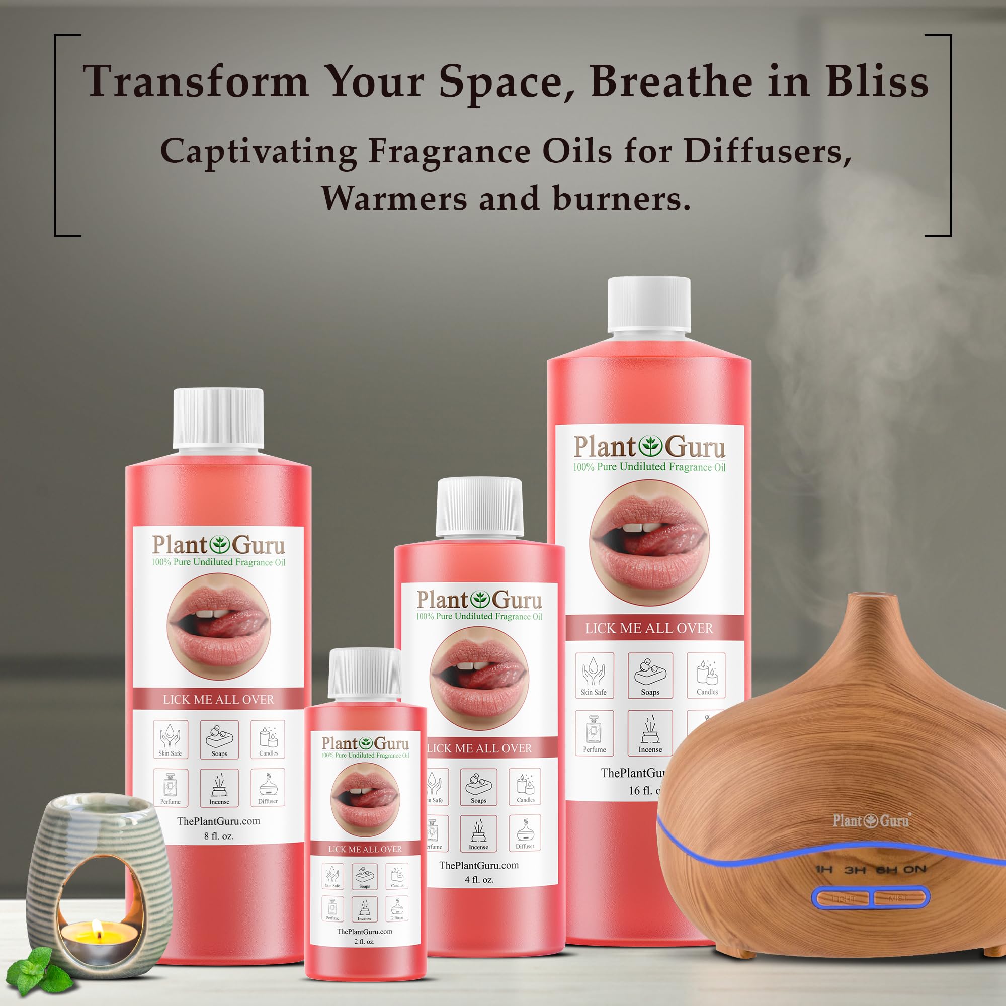 Lick Me All Over Fragrance Oil 4 fl. oz. Scented Oil for DIY Soap Making, Candles, Bath Bombs, Body Butters. Used in Aromatherapy Diffusers, Burners and Warmers. Great Addition to Lotions and Creams.