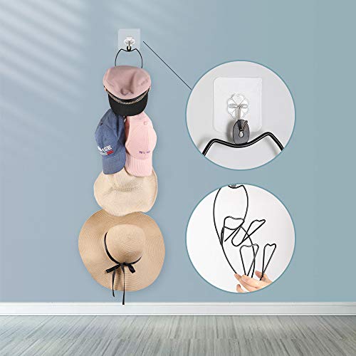 Artliving 5 Pack Door & Wall Mounted Hat Rack Cap Rack Baseball Cap Towel Rack Holder Organizer for Baseball, Caps,Scarfs,Handbag,Towels Closet (Door Hooks and Sticky Hooks Includes)