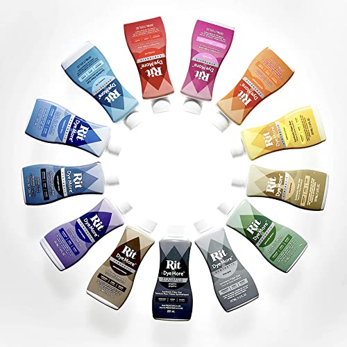 Synthetic Rit Dye More Liquid Fabric Dye - Ultimate Synthetic Rit Dye Accessories Kit - Wide Selection of Colors - 7 Ounces - Sapphire Blue