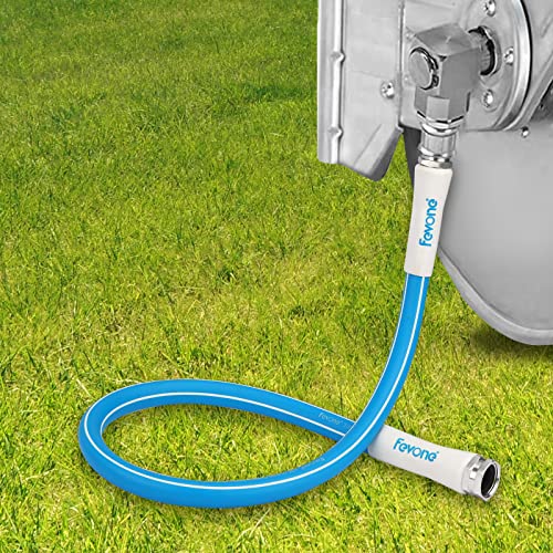 Fevone Leader Hose 3 ft Lead in Short Hose 5/8 Heavy Duty Flexible Drinking Water Hose, Garden hose Extender/Hose Reel Connector, 3/4 Solid Fittings