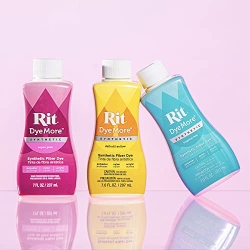 Synthetic Rit Dye More Liquid Fabric Dye - Ultimate Synthetic Rit Dye Accessories Kit - Wide Selection of Colors - 7 Ounces - Sapphire Blue