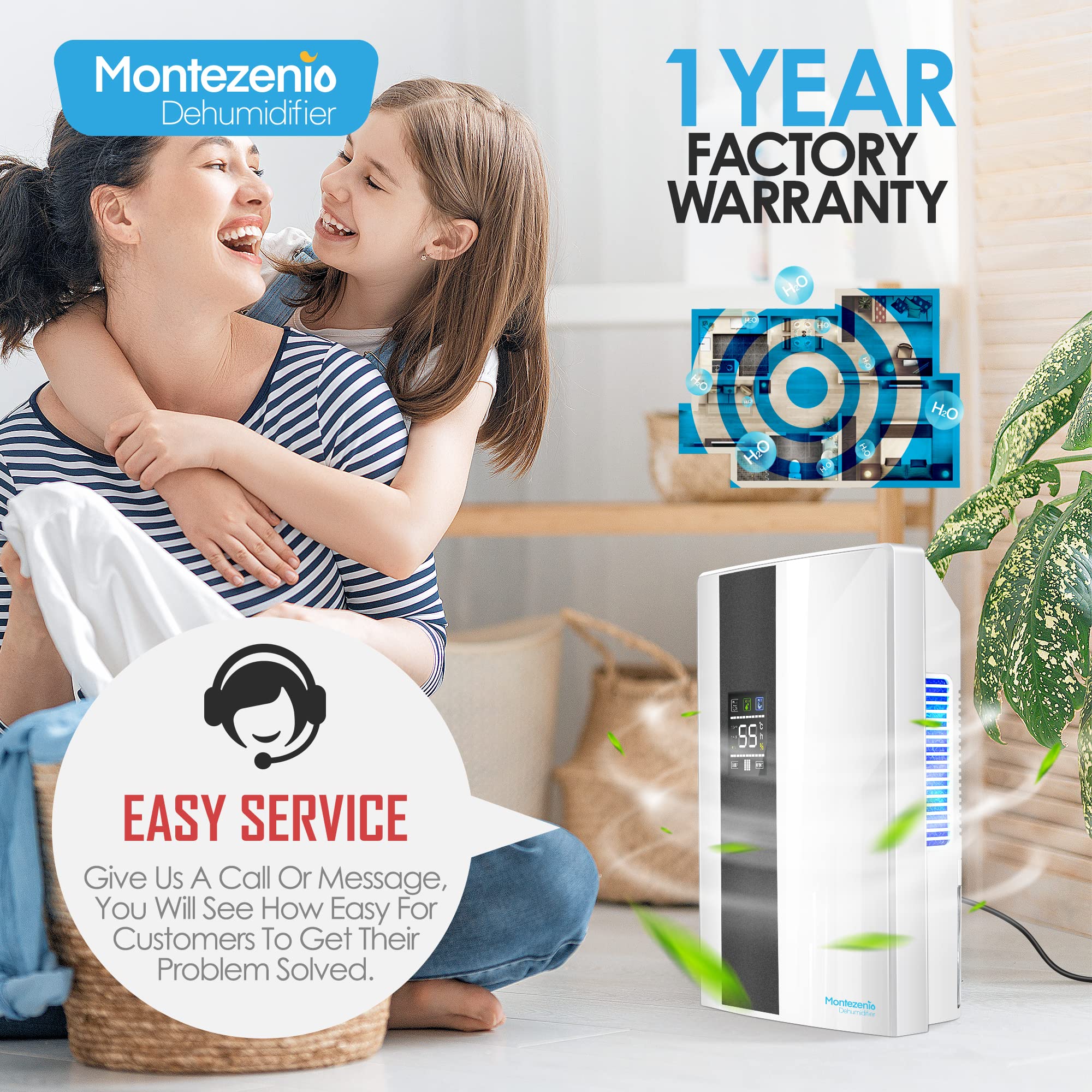 Efficient Dehumidifiers for Home - 400 Sq. Ft Quiet Dehumidifier with Drain Hose, Remote Control, Auto Shut Off, and 2 Working Modes, Portable Dehumidifier for Basements, RVs, Closets, Garages
