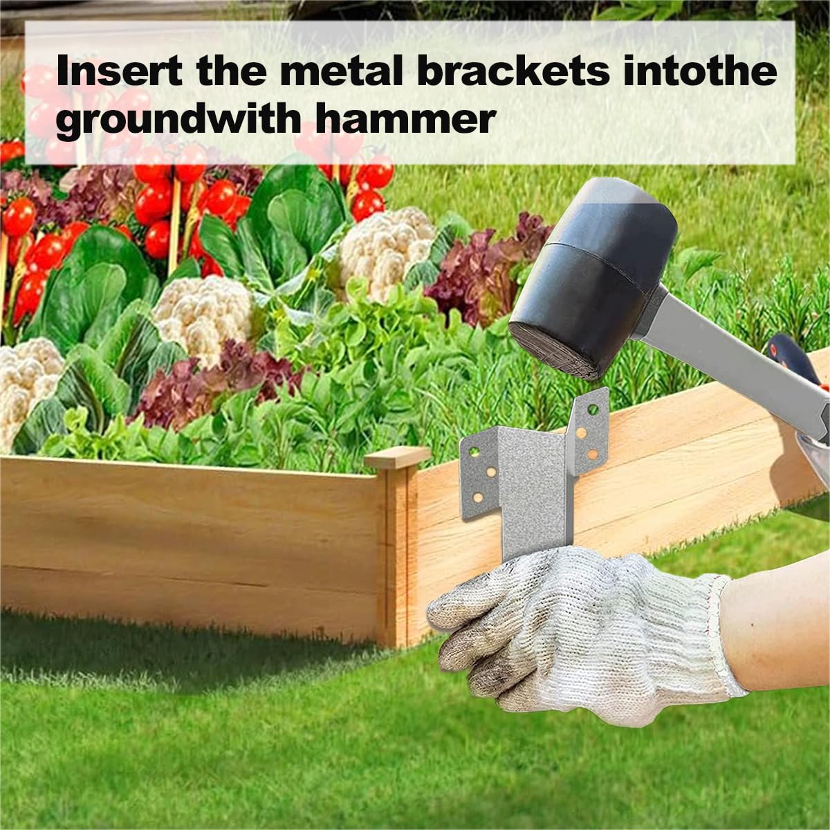 10pcs Sleeper Stakes,Metal Stakes Heavy Duty,Fence Post Repair Stakes Anchors Ground Spikes, Metal Stakes for Ground,Raised Garden Bed,Wooden Garden Edging Border,Driveway,Path Edging