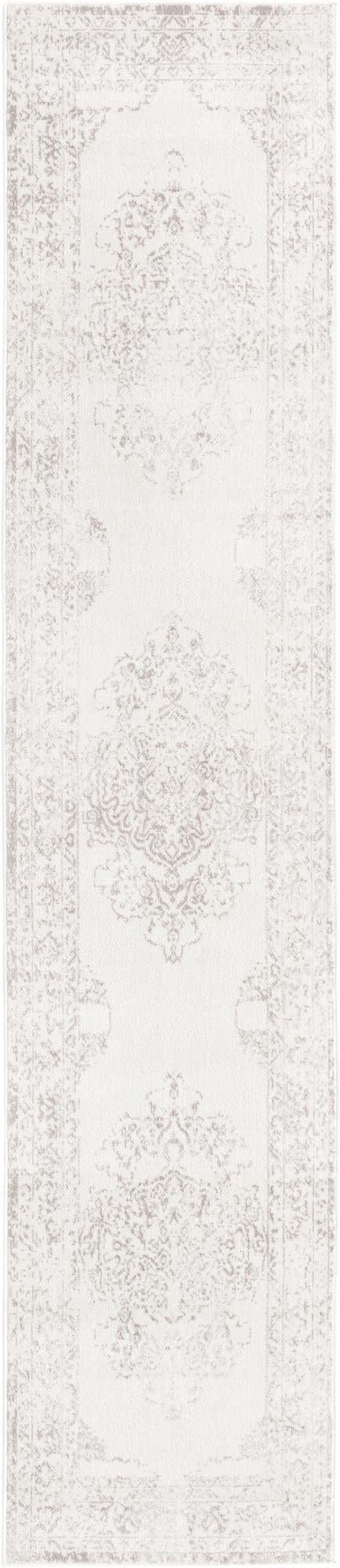 Rugs.com Oxford Collection Rug – 2' 7 x 12' Runner Ivory Low Rug Perfect for Hallways, Entryways