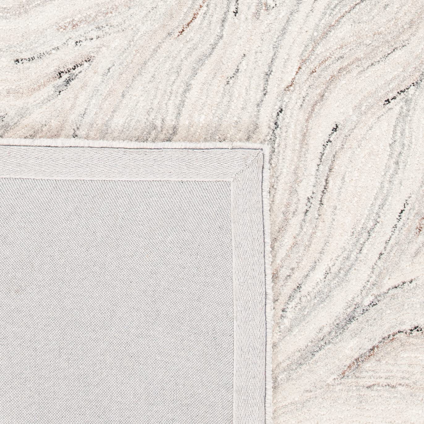 SAFAVIEH Metro Collection Runner Rug - 2'3" x 12', Ivory & Grey, Handmade Modern Abstract Wool, Ideal for High Traffic Areas in Living Room, Bedroom (MET505F)