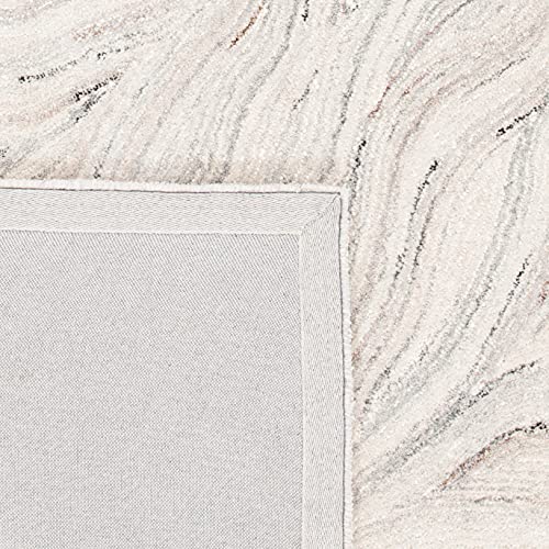 SAFAVIEH Metro Collection Runner Rug - 2'3" x 12', Ivory & Grey, Handmade Modern Abstract Wool, Ideal for High Traffic Areas in Living Room, Bedroom (MET505F)
